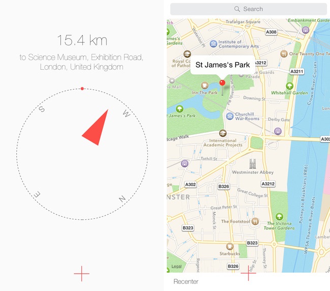 Red Arrow guides you to destination right from the Notification Center ...
