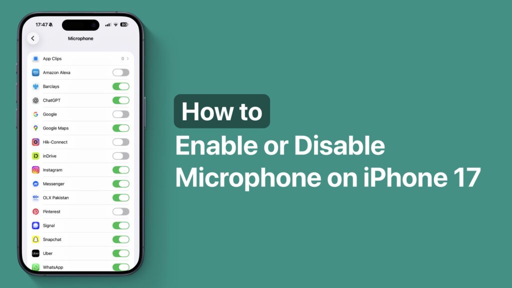 How to Enable or Disable Microphone Access for Apps on iPhone 17 - iOS ...